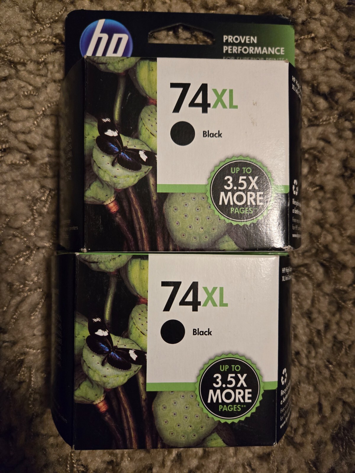 2 Pack HP 74XL Black High Yield Ink Cartridge (CB336WN140) 882780957305 ...