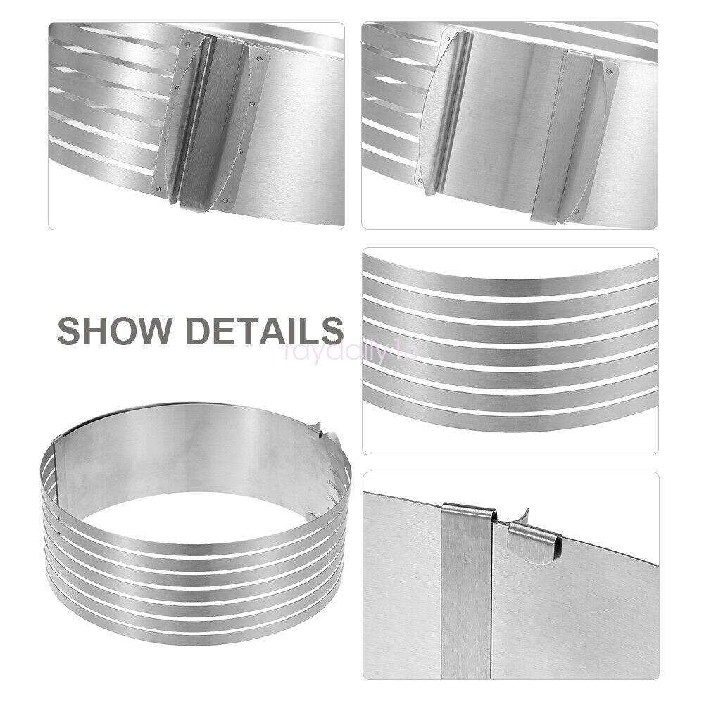 Adjustable Stainless Steel Mousse Cake Round Ring Mold Layer Slicer ...