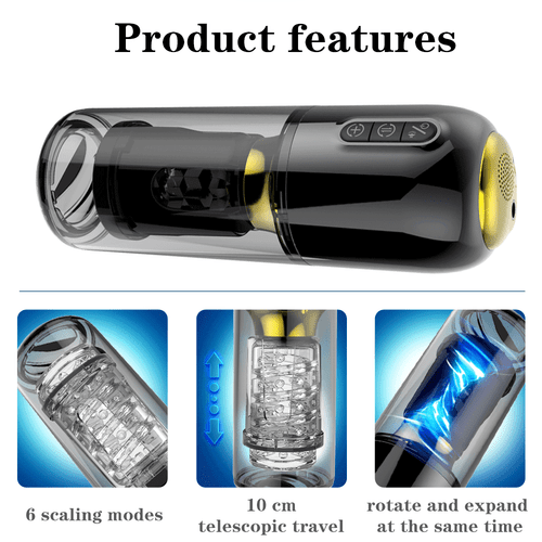 Male Masturbator Strobe Automatic Rechargeable Multi-Speed Stroker cock ...