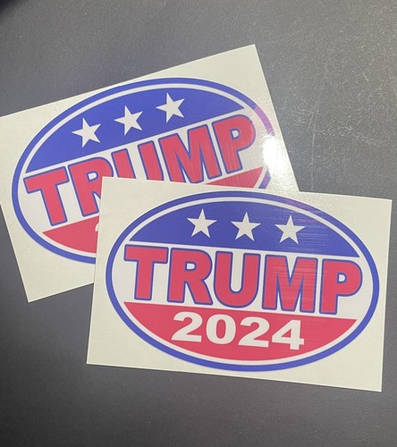 Pair Oval Car Decals Donald Trump 2024 President 5" Bumper Sticker | eBay