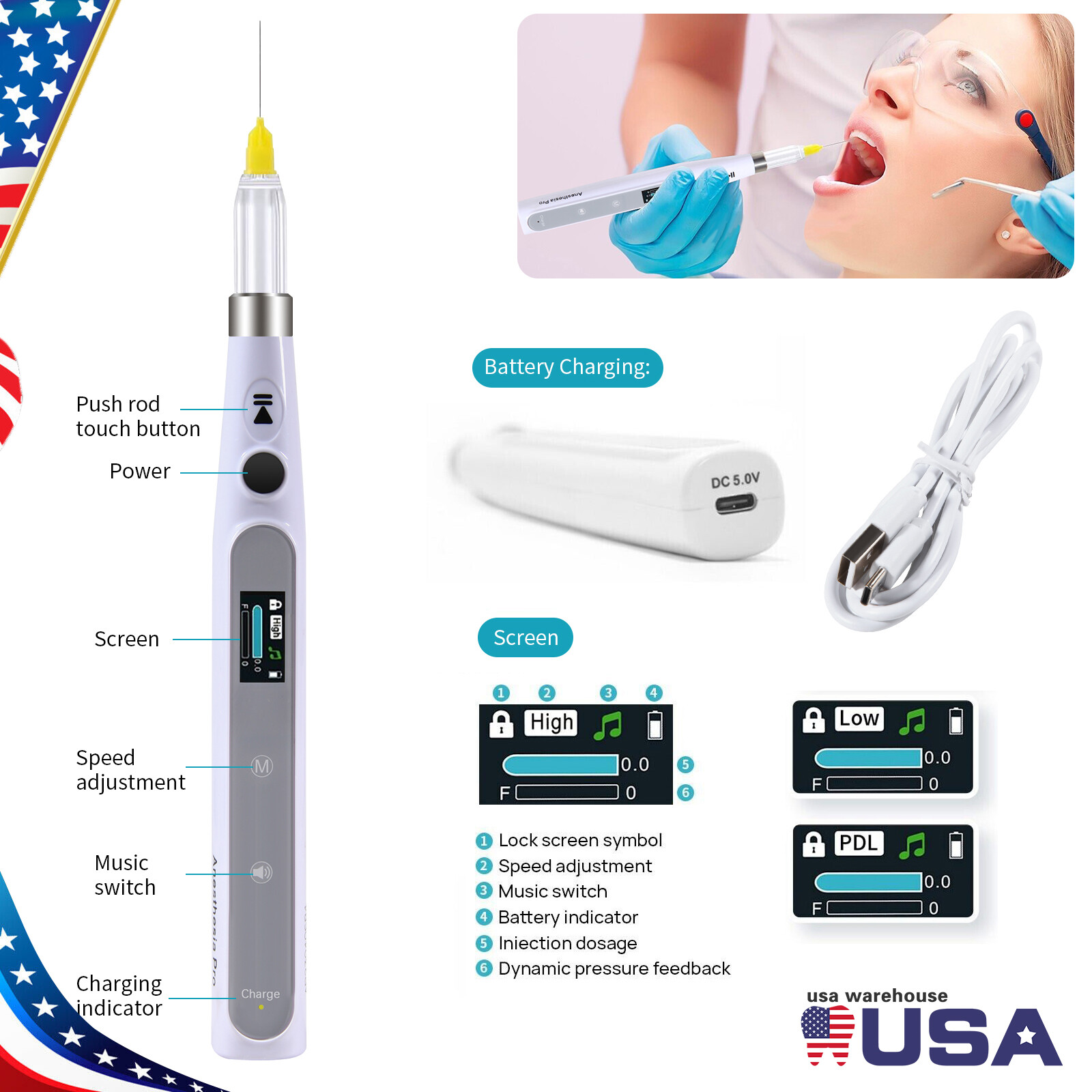 Woodpecker Style Dental Painless Oral Local Anesthesia Device anestesia ...