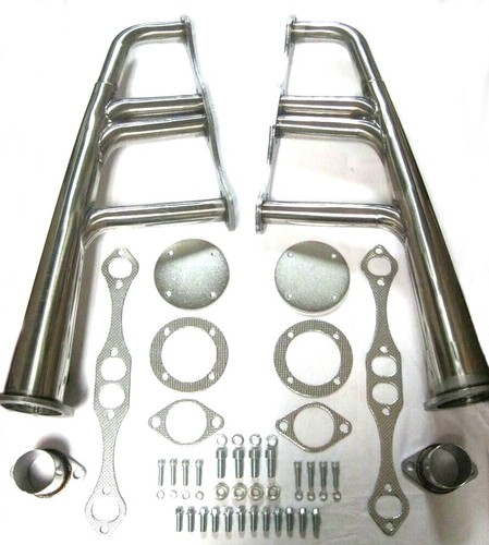 Vintage Retro Chevy V8 283 305 350 400 Stainless Lakester Headers Hot ...
