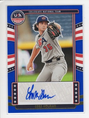 2024 USA Stars & Stripes Collegiate Blue Signature #NTS-LH Luke Holman ...