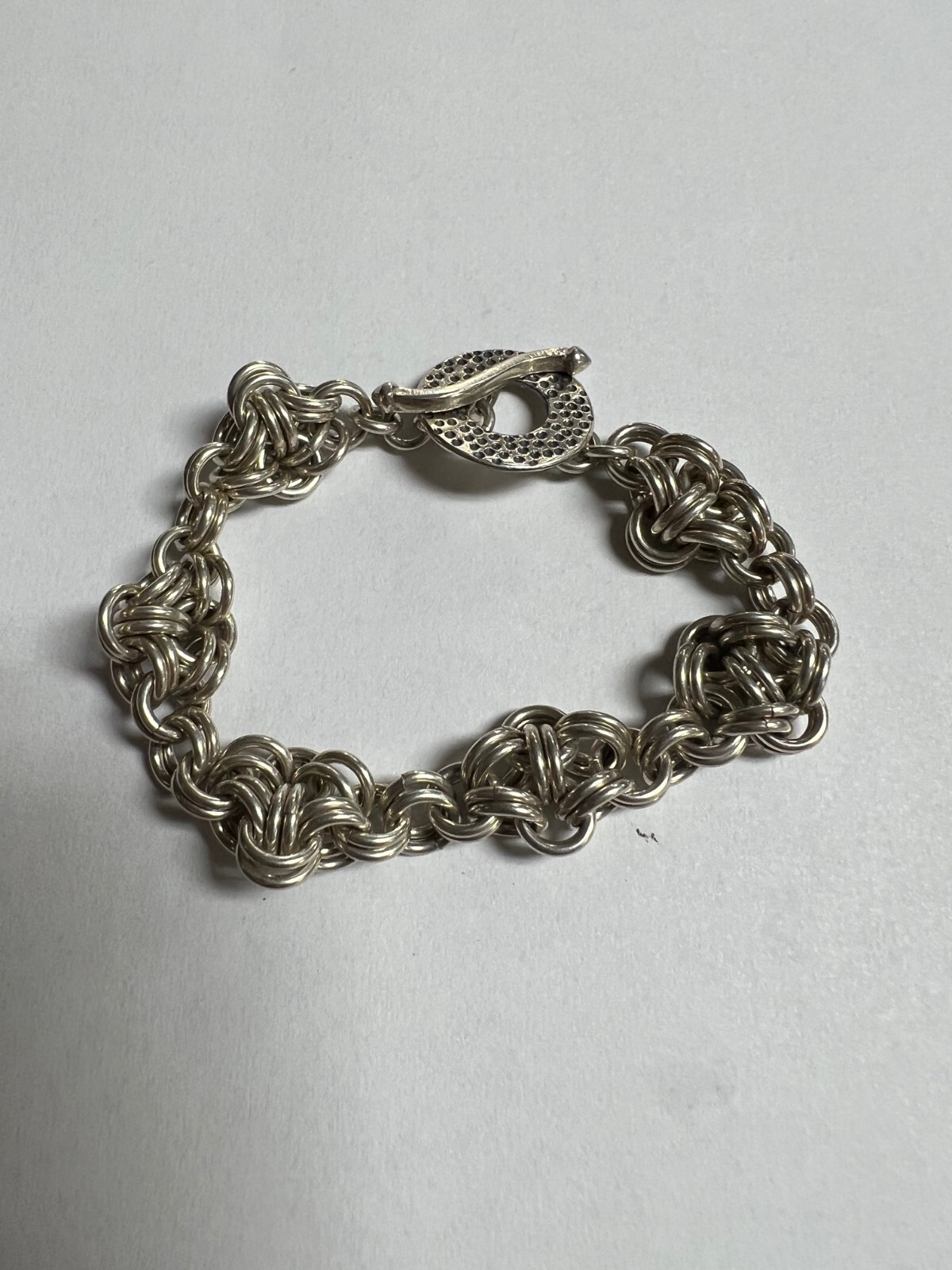 Rare Saki SS knot Design Station Toggle Bracelet 7" [… - Gem