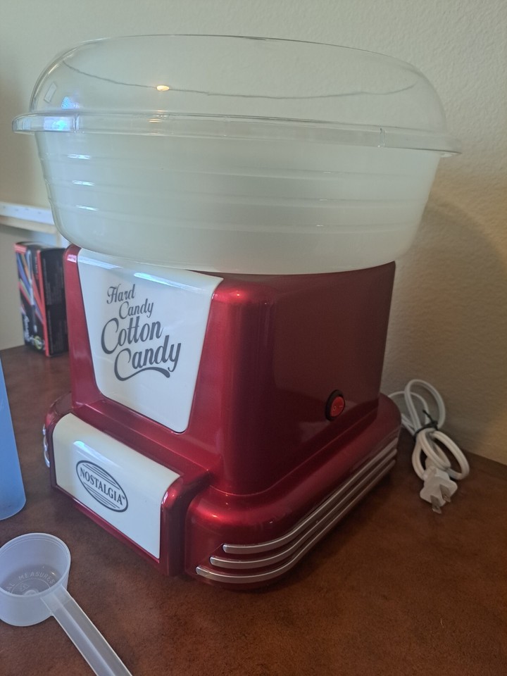 Nostalgia Vintage Cotton Candy Machine, Hard Candy/Floss Sugar Maker ...