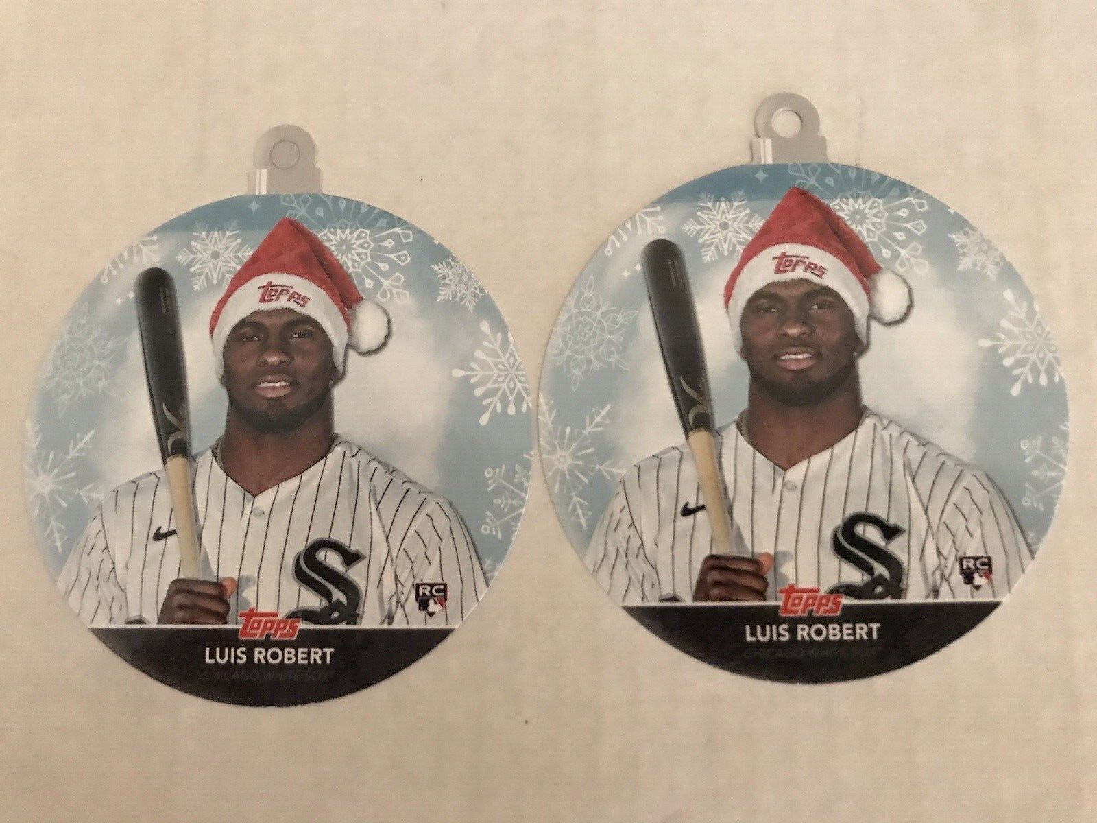 lot of 2 2020 Topps Holiday Luis Robert Christmas Tree Ornament rookie ...