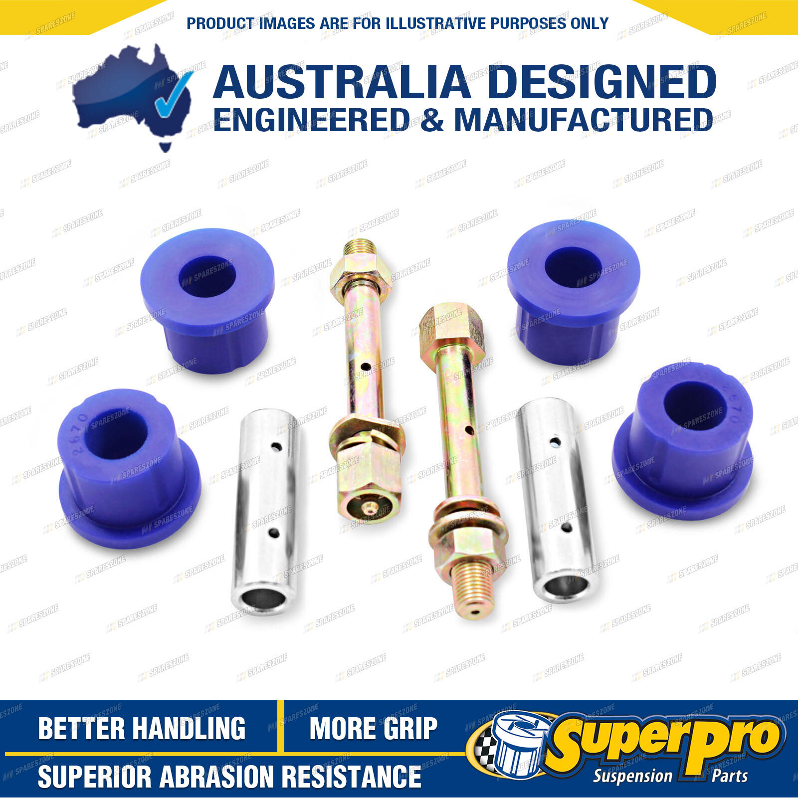 Superpro Rear Greasable Pin and Bush Kit Front Eye for LDV T60 4WD 2017 ...