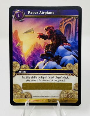 Paper Airplane Loot Card Unscratched World Of Warcraft TCG | eBay