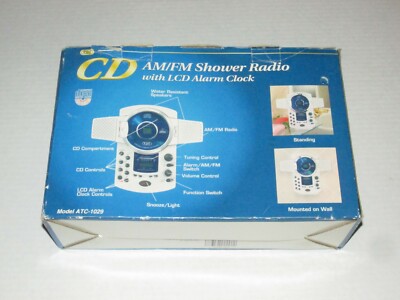 Tozai Model ATC-1029 CD AM/FM Shower Radio With LCD Alarm Clock Music ...