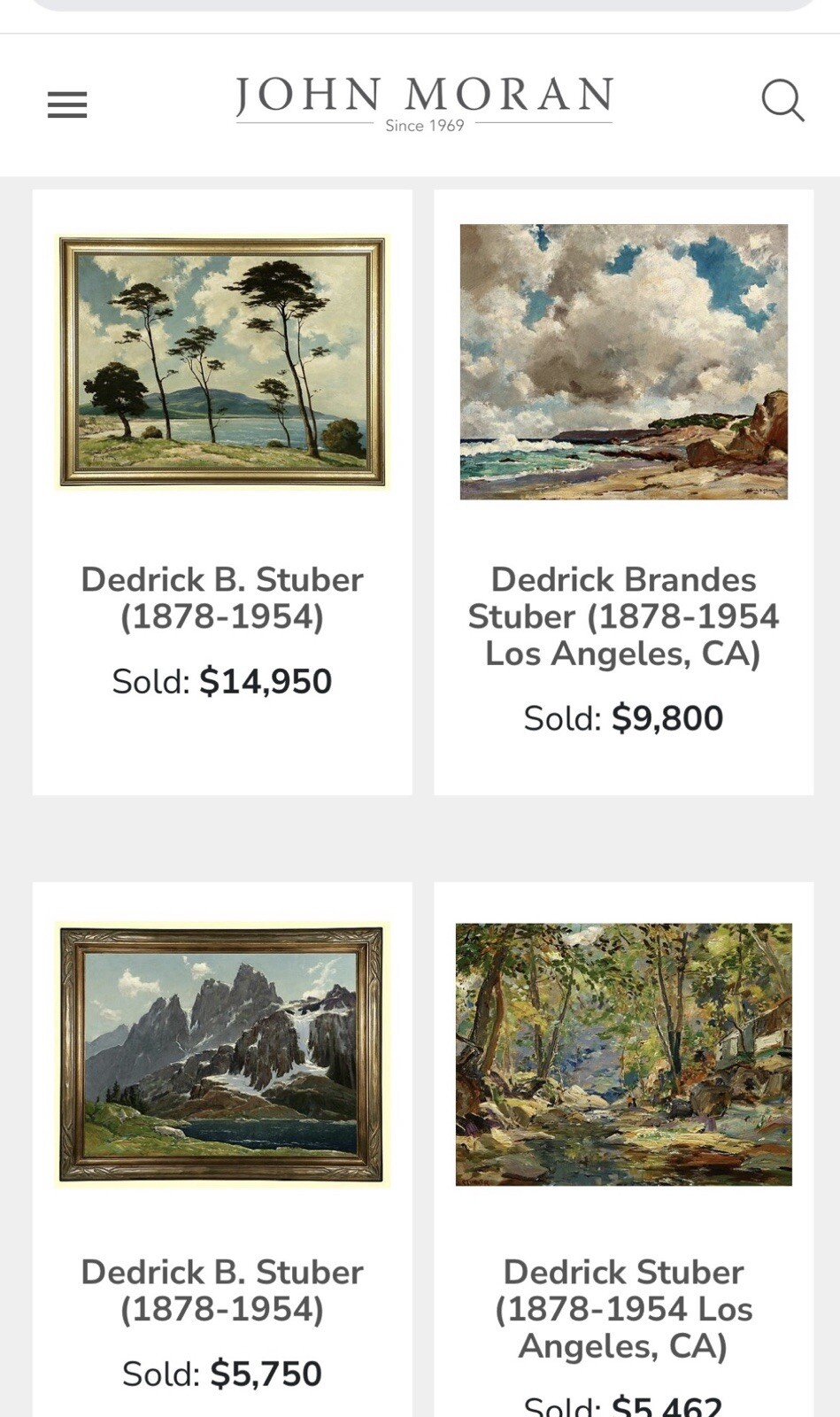 Early Vintage California Artist Dedrick Brandes (D B) Stuber Coastal ...
