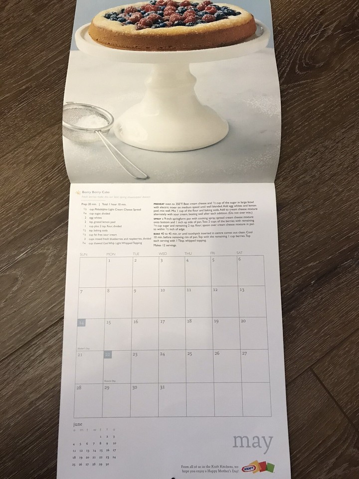 Vintage 2006 KRAFT KITCHENS CALENDAR Magazine Cookbook Recipes Cook ...
