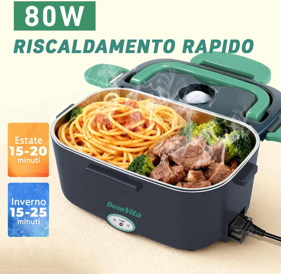 Scaldavivande Elettrico Portatile 80W 3 in 1 per Auto Camion E Ufficio ...
