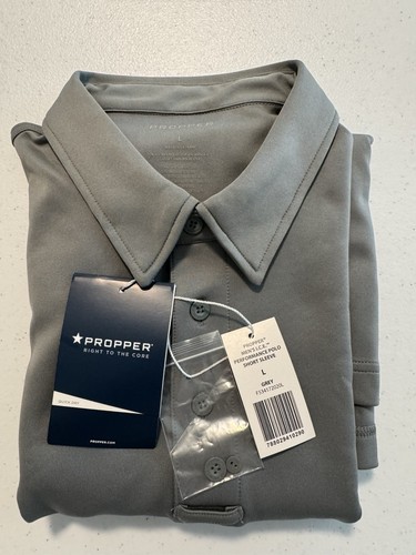 NWT Propper Men’s Large Polo ICE Performance Polo Short Sleeve Grey ...