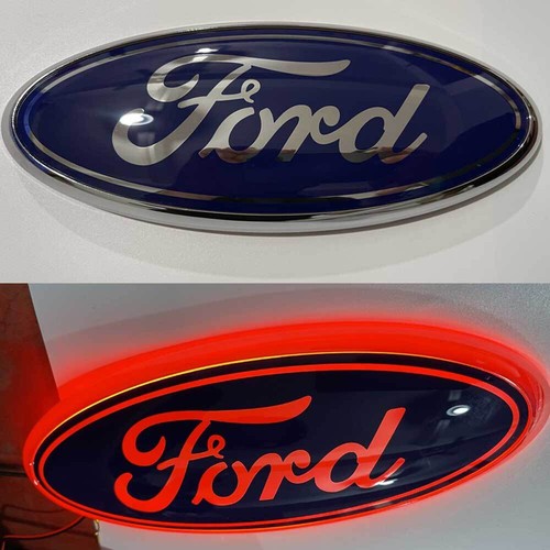 9 inch Red LED Emblems For Ford F150 05-14 Front/Rear Blue Chorme ...