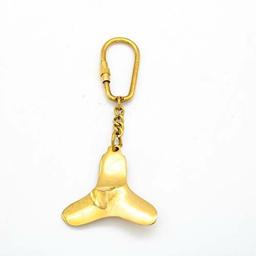 Brass Keychain 3 Winged Propeller Key Ring Holder with Screw Lock ...