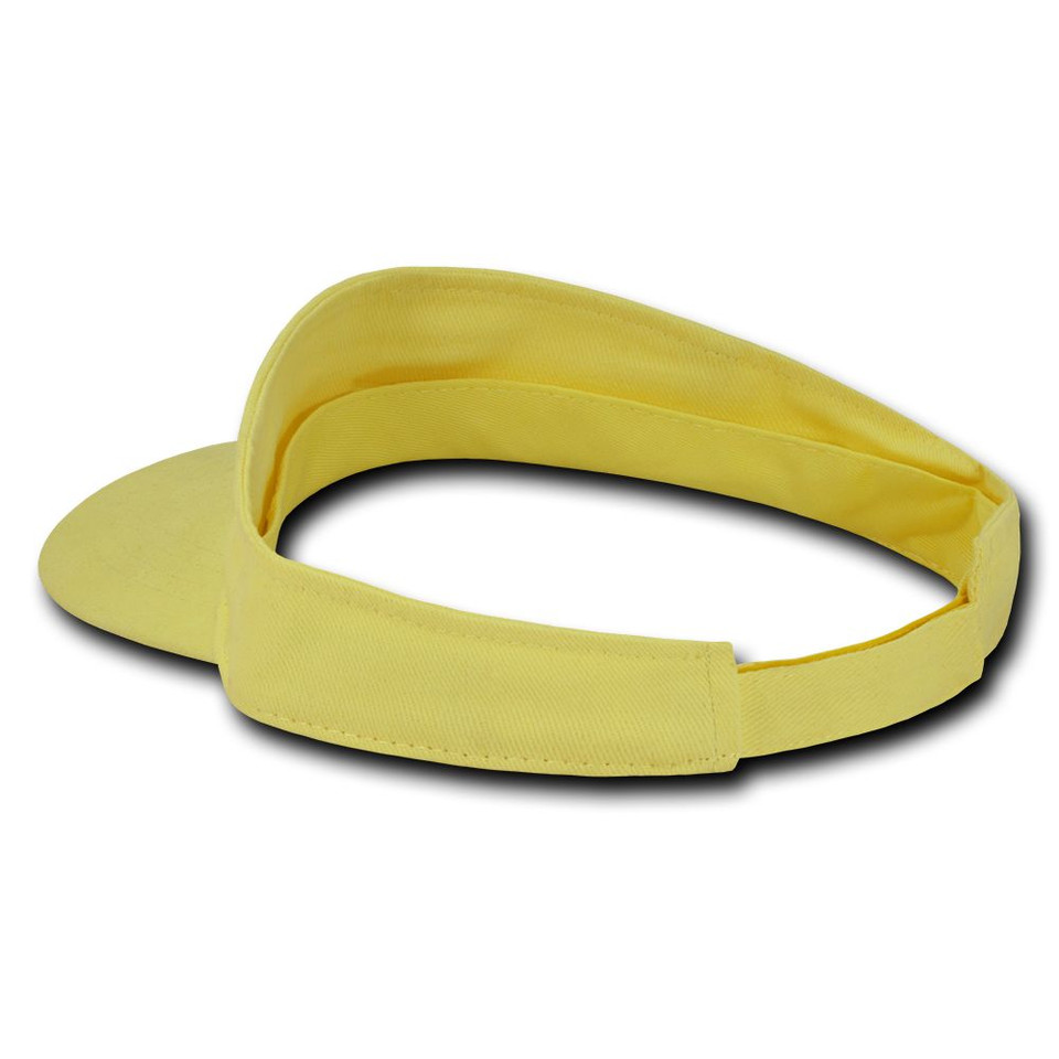 Light Yellow Brushed Cotton Golf Tennis Plain Blank Adjustable Sun ...