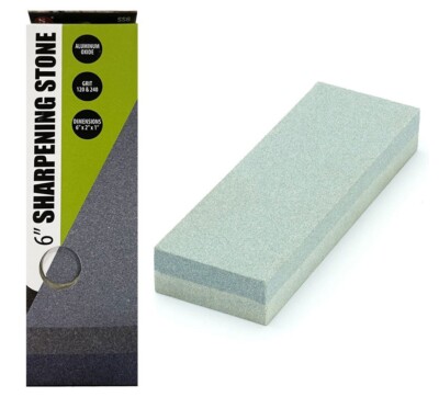 6" Double Sided Aluminum Oxide Sharpening Stone (6"x2"x1") Grits 120/ ...