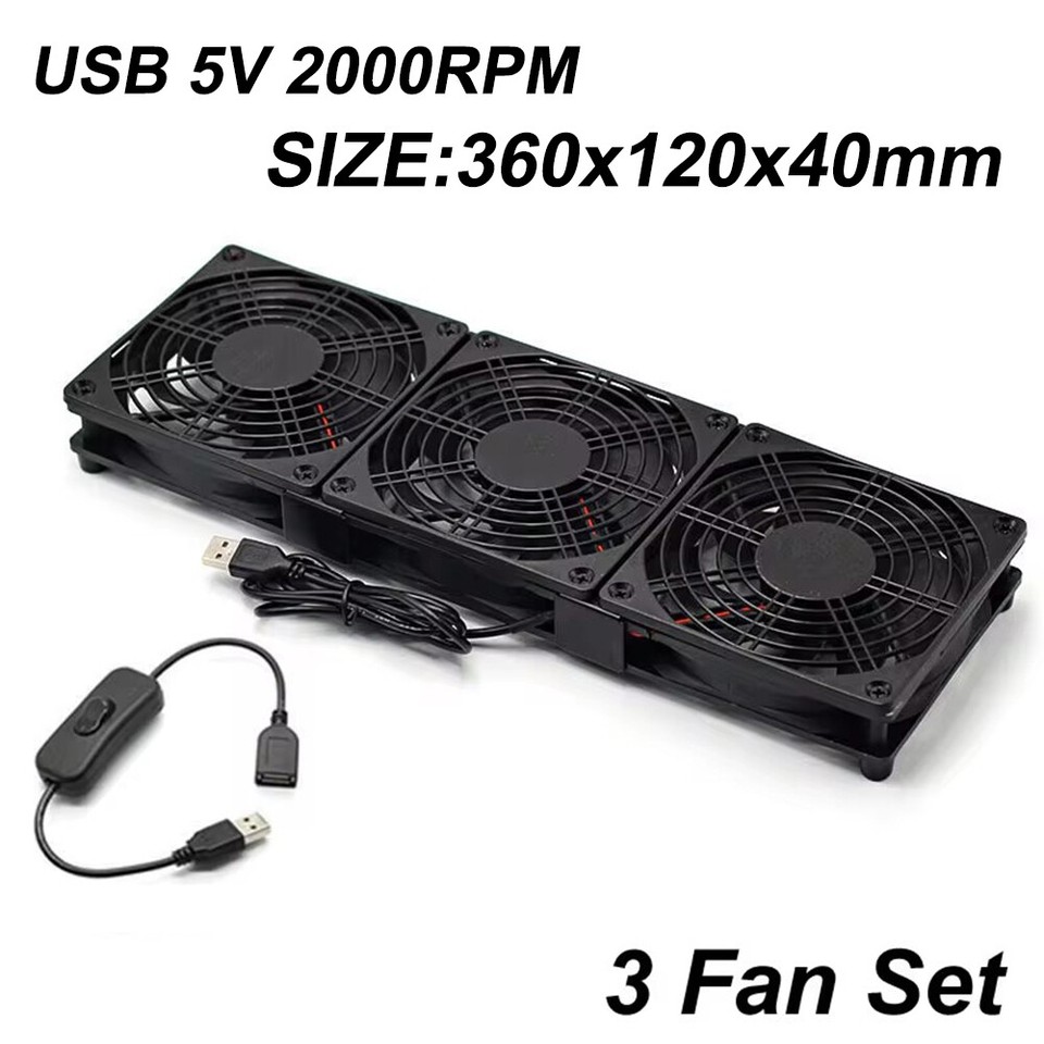 120mm USB Fan 5V USB Powered Case Fan Gaming PC Fan Portable Cooling ...