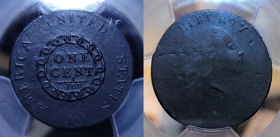 1793 Chain Cent 1c S-2 "America" PCGS Fine Details-Altered Surface | eBay