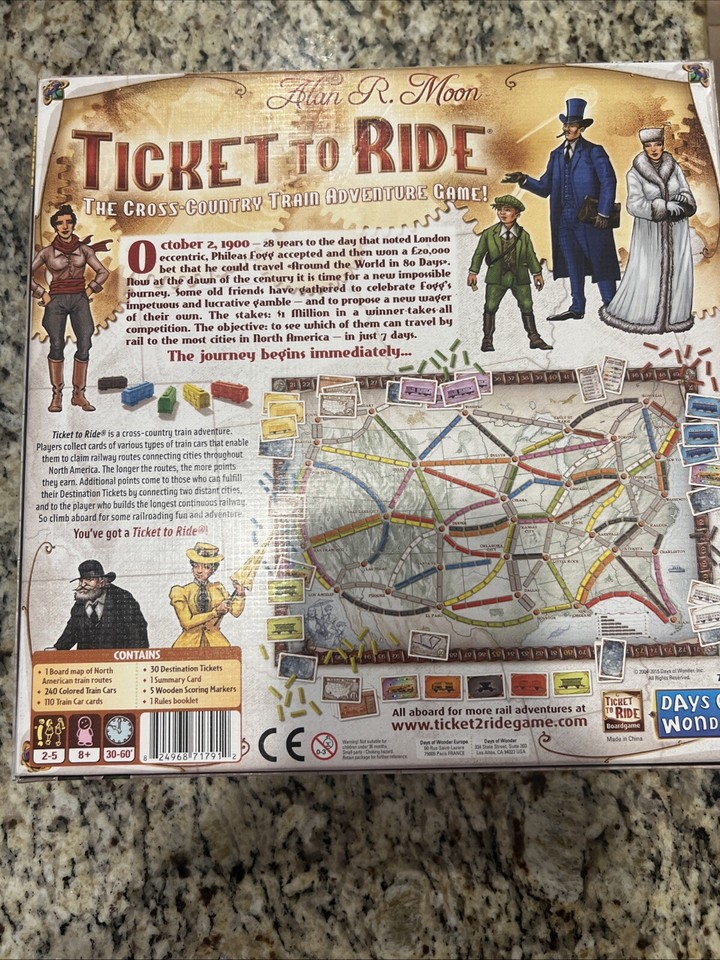 Days of Wonder Ticket To Ride by Alan R. Moon Train Adventure Board ...