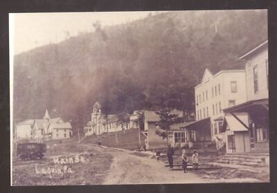 REAL PHOTO LAQUIN PENNSYLVANIA DOWNTOWN STREET SCENE PA. POSTCARD COPY ...