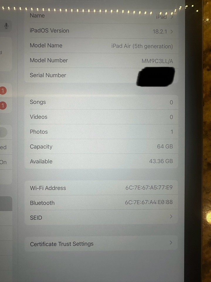 Apple iPad Air 5TH Generation Model A2588 64GB Wifi Space Grey | eBay