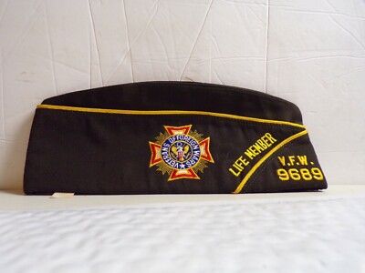 VFW LIFE MEMBER POST COMMANDER GARRISON CAP 70-71 JAPAN SZ-7-1/8 5-13 ...