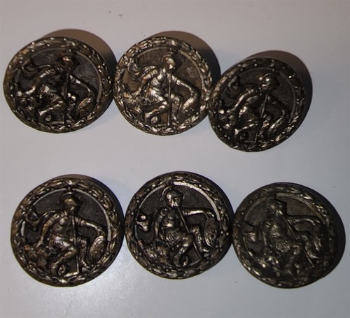 VINTAGE LOT OF (6) ROMAN SOLDIER METAL BUTTONS 5/8" T W & W PARIS | eBay