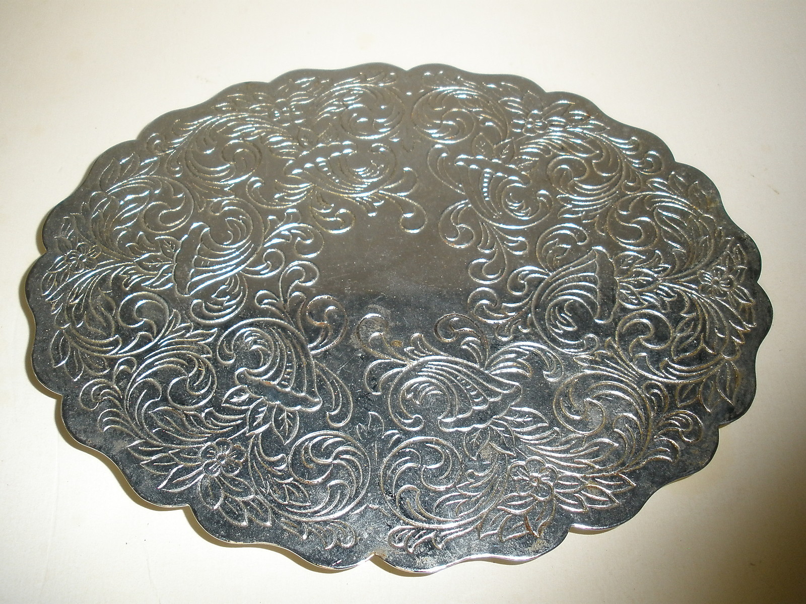 lot of 4 metal trivets silver color with design 8" X 6" | eBay