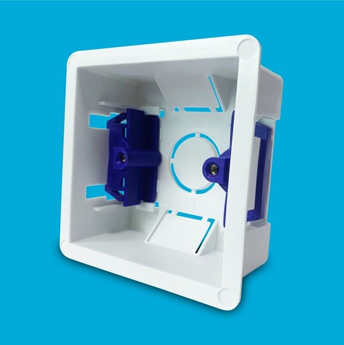 2x 35mm Deep 1 Gang Dry Lining Plasterboard Cavity Wall Socket Back Box ...