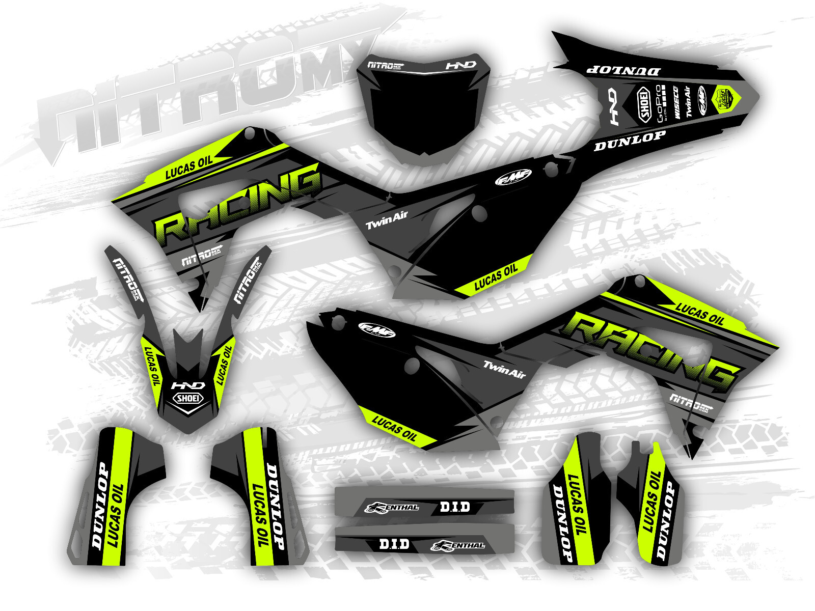 Graphics Kit fits Honda CRF 250 R CRF 250R 2018 2019 2020 2021 FLUO ...