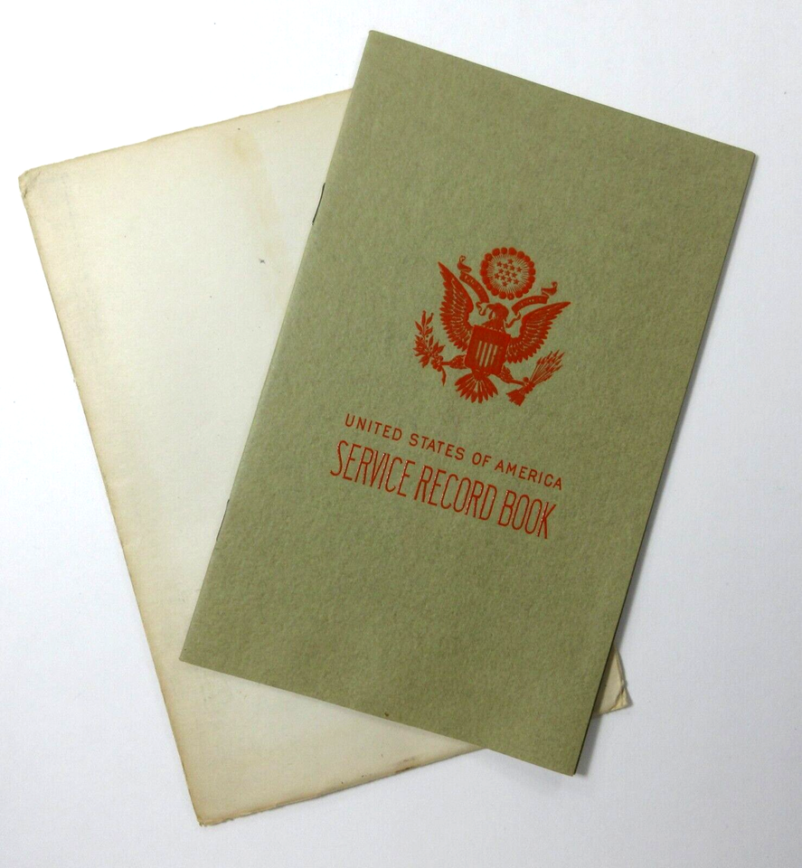 WWII Army Navy Marines War Service Record Book Military Ranks Medals ...