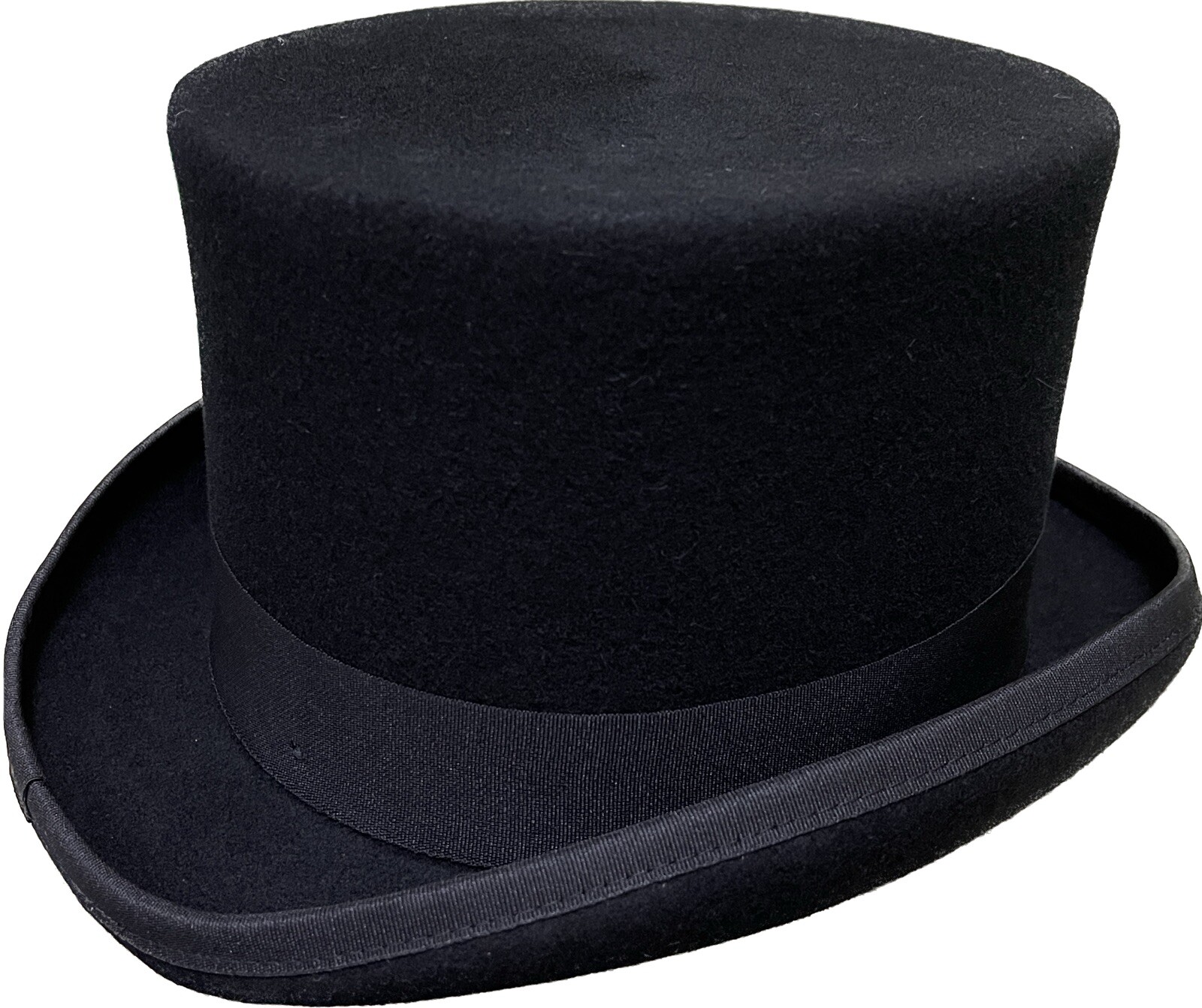 Timeless Black Wool Top Hat with Curled Brim Men Topper Gothic ...