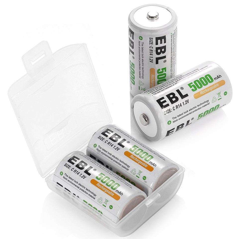 Lot EBL AA AAA C D Cell Rechargeable Batteries NI-MH 1.2V Battery / LCD ...