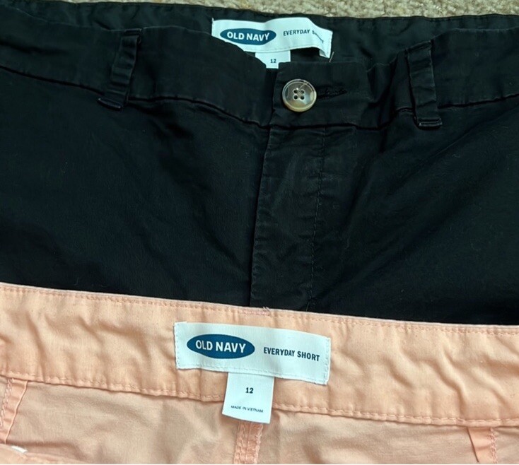 Old Navy Every Day Shorts Size 12 Two Pairs Solid Black And Solid Light ...