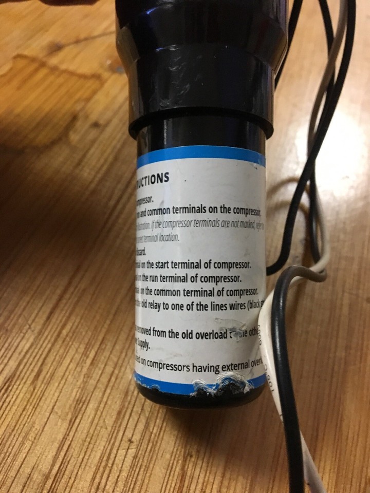 RC0410 Refrigerator Relay Overload Start Run Capacitor 1/4 1/3 HP Used ...