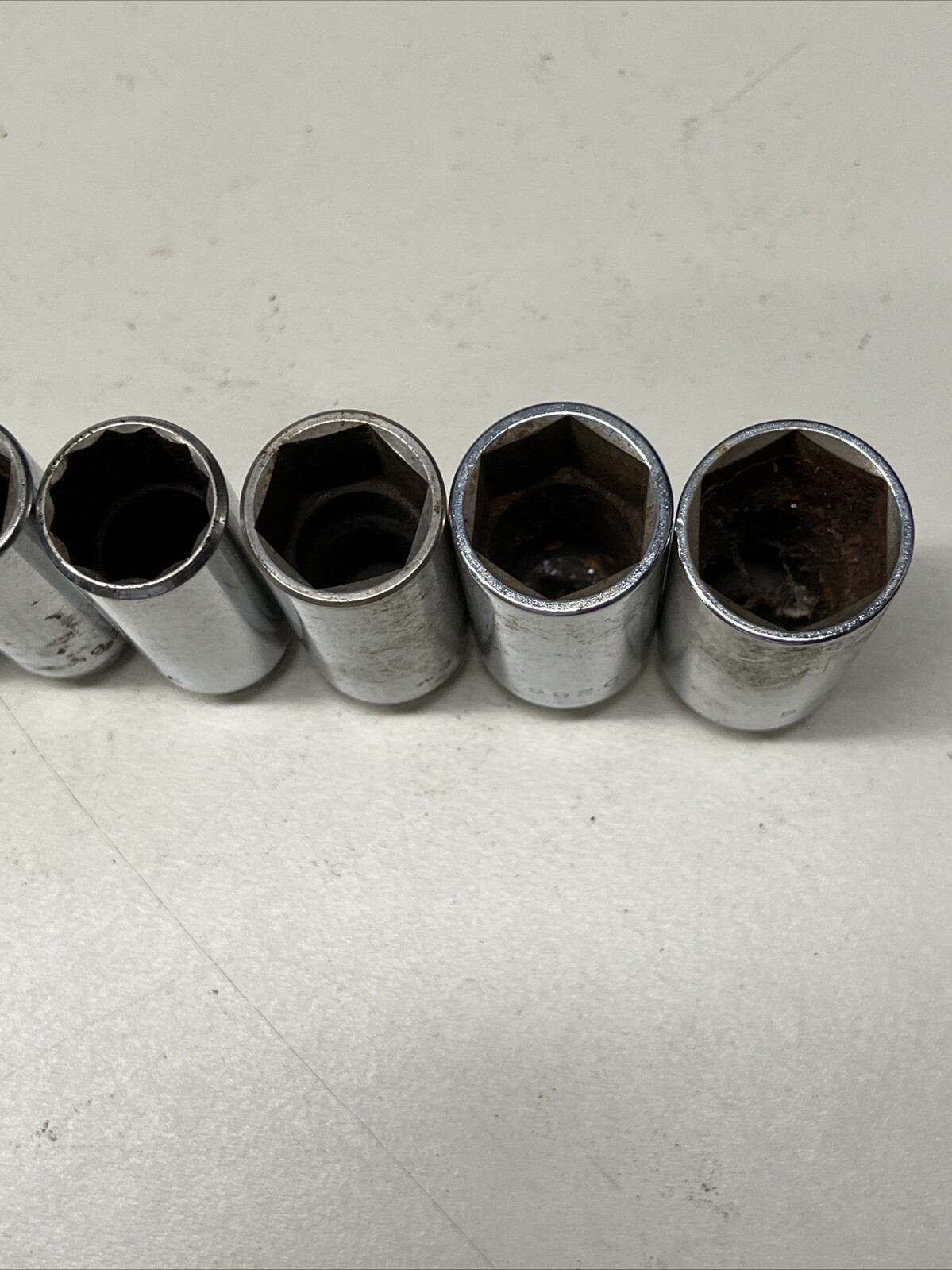 MAC Tools Vintage 9 Piece XD6 3/8" Drive SAE Deep Socket Set 1/4” - 15/ ...