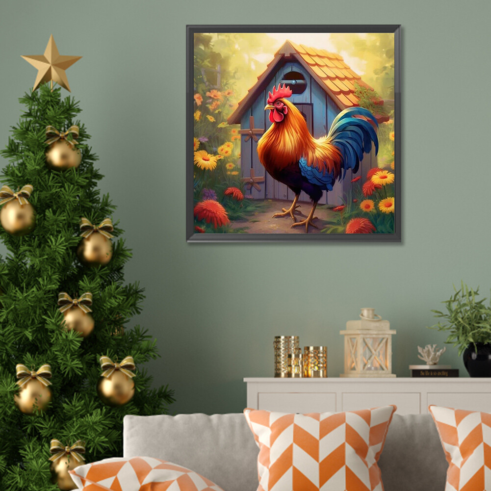 5D DIY Full Round Drill Diamond Painting Rooster Kit Home Decor Art ...