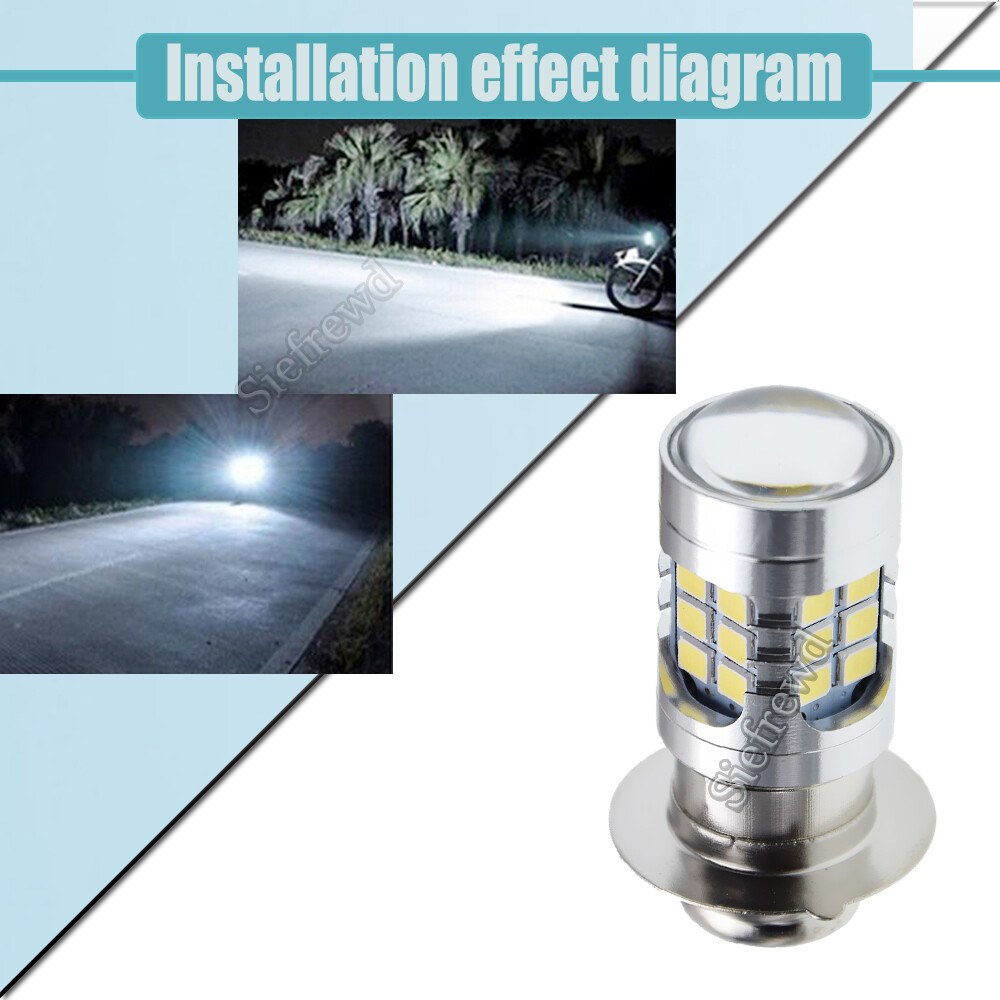 6V P15S P15S-25-1 1151 LED Headlight Bulb Scooter ATV UTV Lamp Replace ...