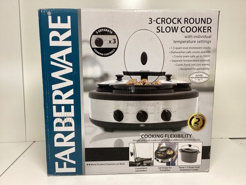 Farberware 104559 3 Crock Pot Slow Cooker 1.5 Quart Warmer Buffet New ...