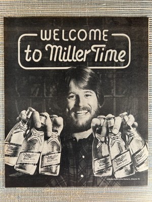 Miller High Life Welcome to Miller Time Beer Bottles 1982 Vintage Print ...