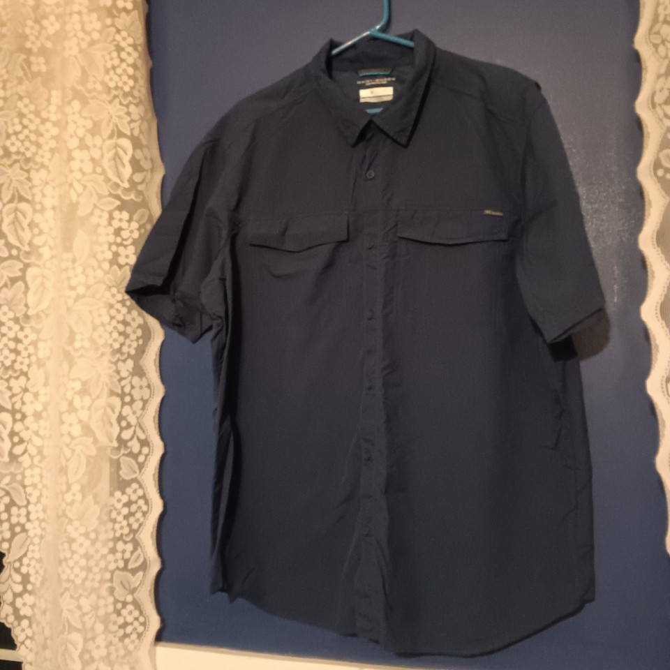Columbia Men's XL/TG Shirt Omni-Shade Navy BLUE Short Sleeve Camp ...