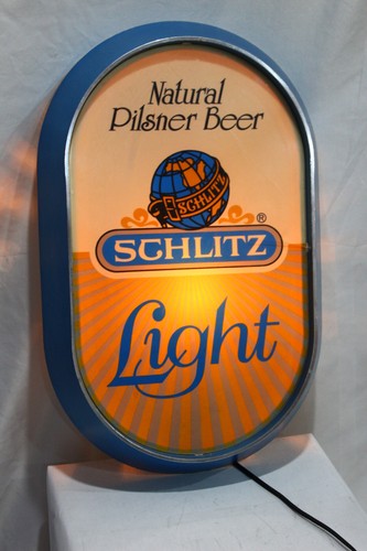 1977 Schlitz Light Natural Pilsner Beer Lighted Sign Working RARE ...