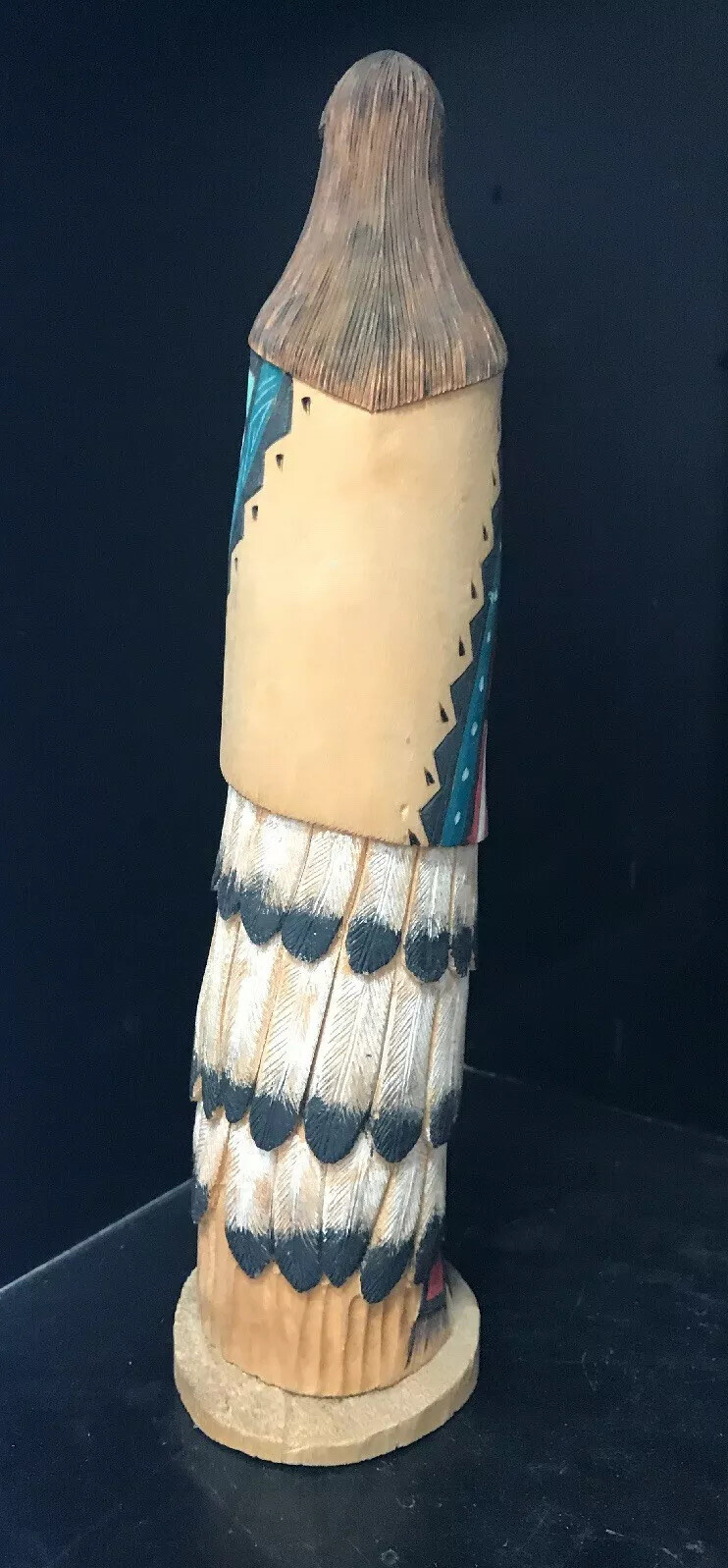 12”Vtg Native American HOPI LANANG FLUTE PLAYER Blue Faced Kachina ...