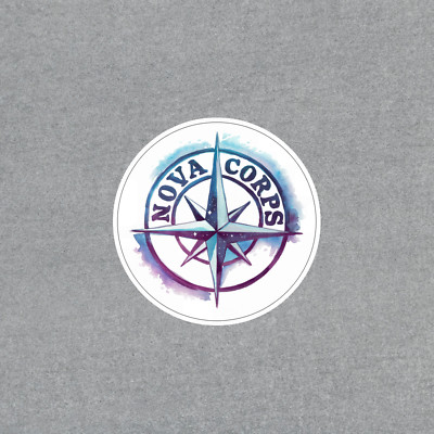 Nova Corps Compass Rose Watercolor Sticker - Marvel Guardians of Galaxy ...