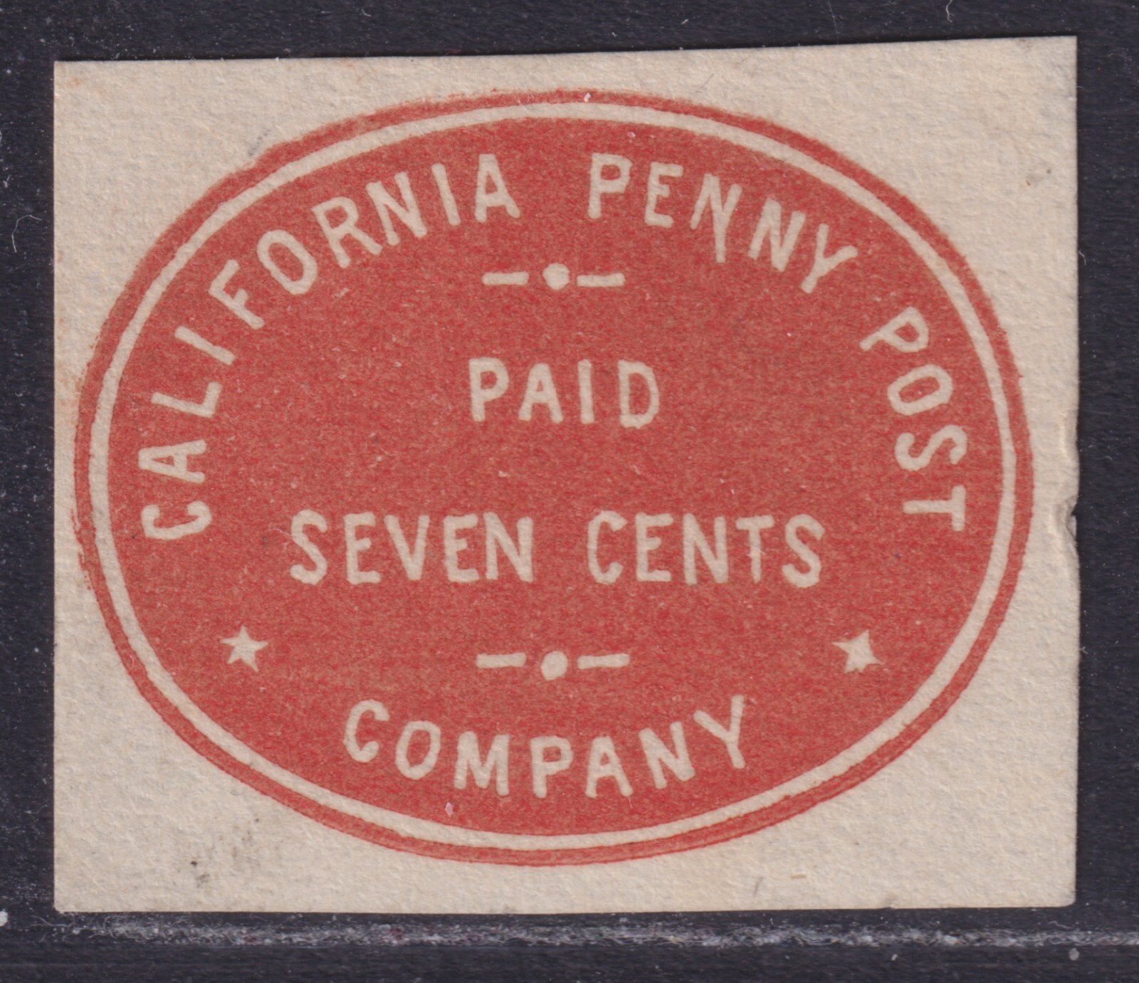 California Penny Post Envelope 7c, Forgery A by Scott. Lyons CV $8.00 ...
