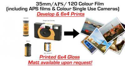 C41 Colour Film – Develop & 6"x 4" Prints (35mm / 120 / APS / SUC ...