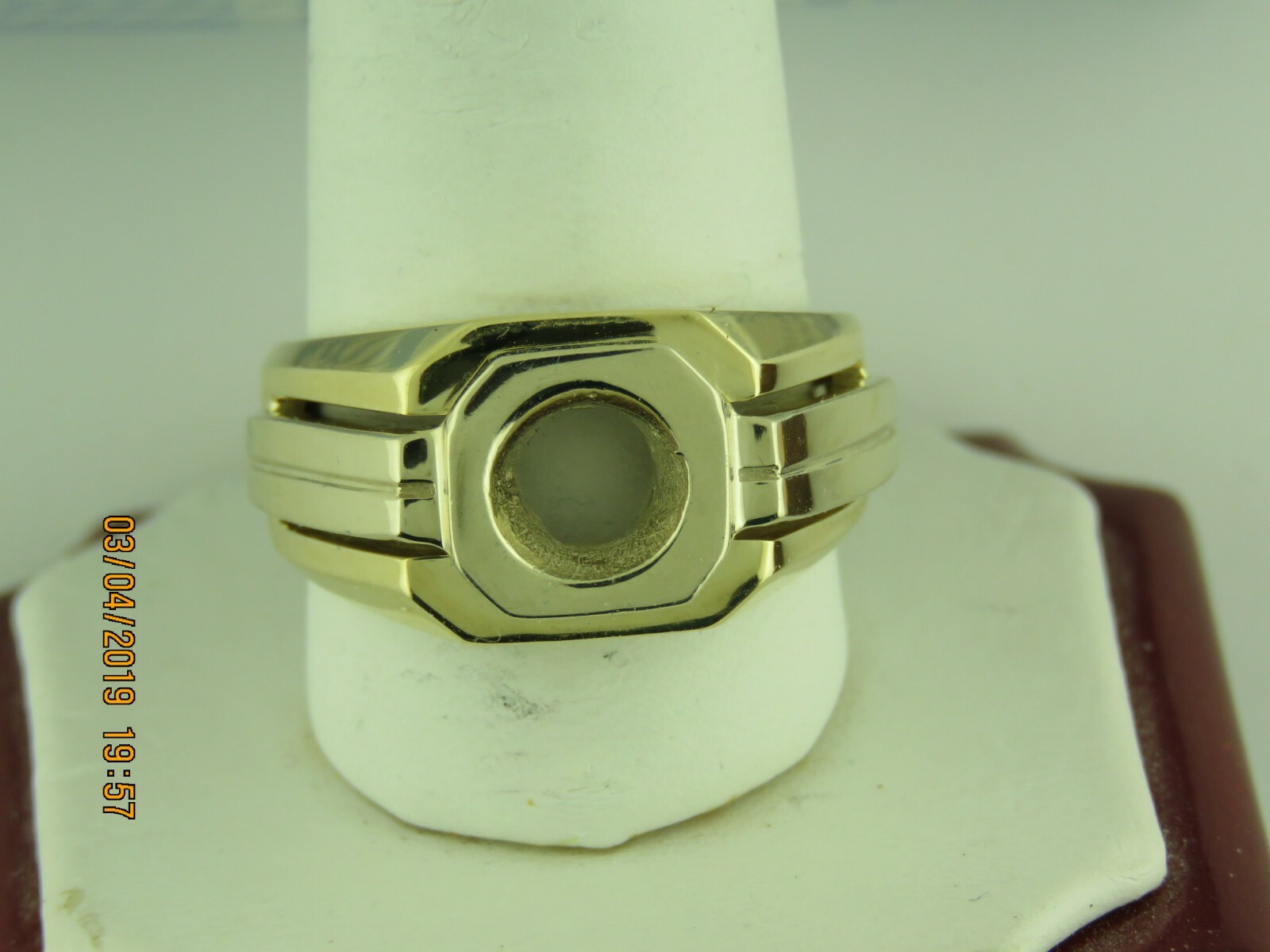 2Ct Men's Solitaire Ring Mounting 14K Two Tone Gold For 8.2 mm Round ...