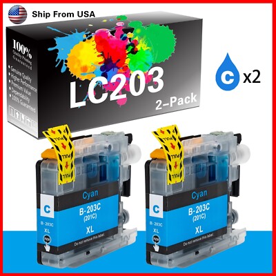 2PK LC203 LC-203 Ink Cartridge LC203CL for MFC-J4320DW MFC-J680DW ...