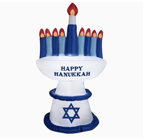 Happy Hanukkah Menorah & Candles 3.5 Ft Airblown Inflatable Outdoor ...